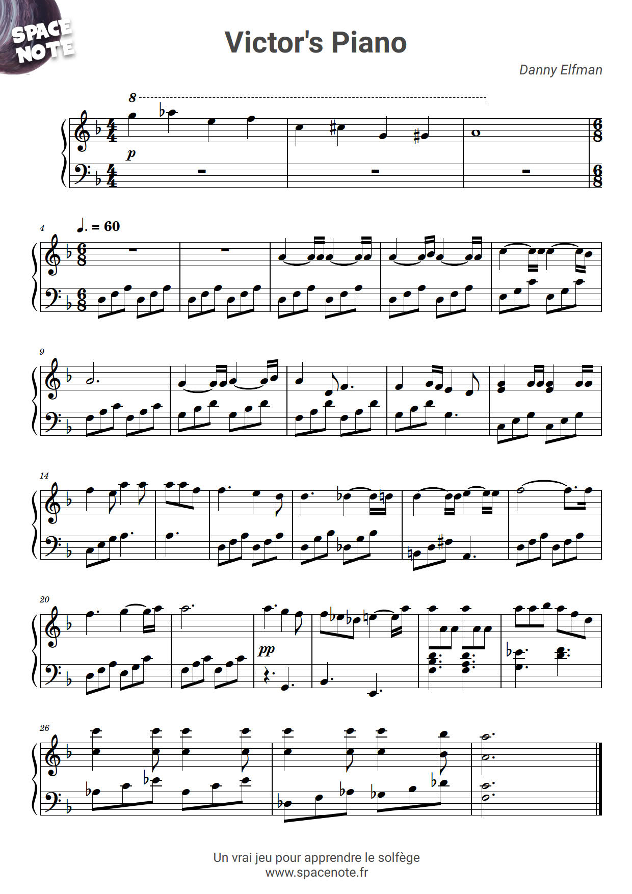 Victor's Piano - Partition piano facile - Solfège Blog